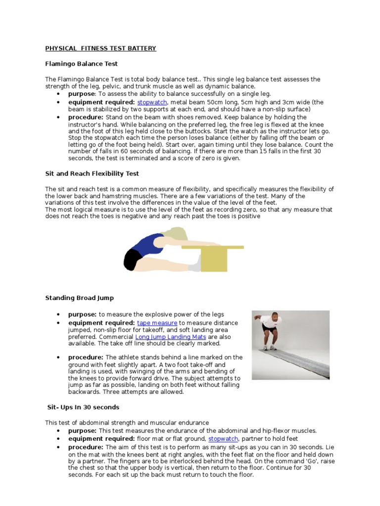 Physical Fitness Test Battery | Flexibility (Anatomy) | Test ...