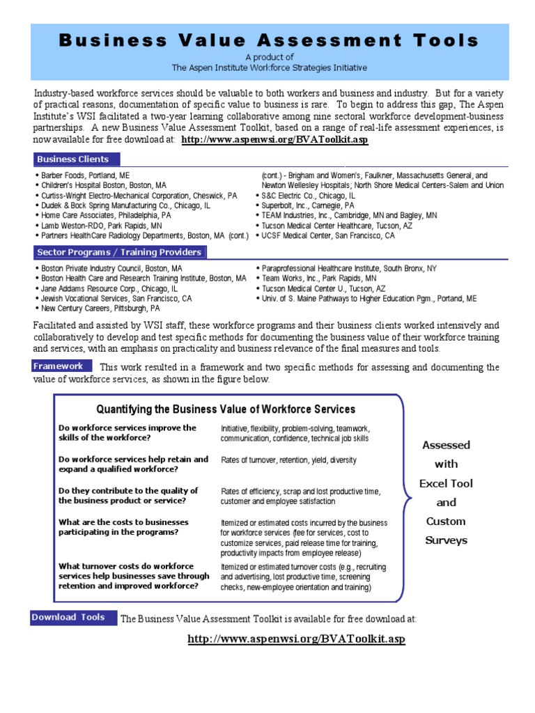 Department of Labor: Business Value Assessment Tool | PDF | Employee Retention | Turnover ...