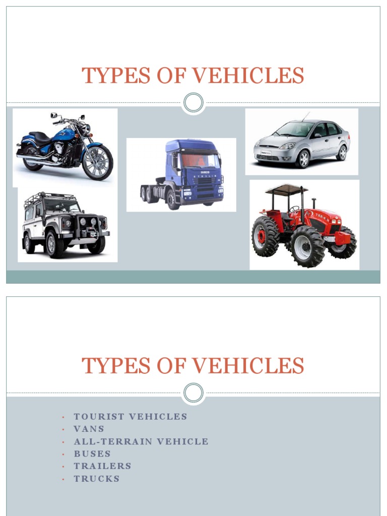 Types of Vehicles | PDF | Sedan (Automobile) | Heat