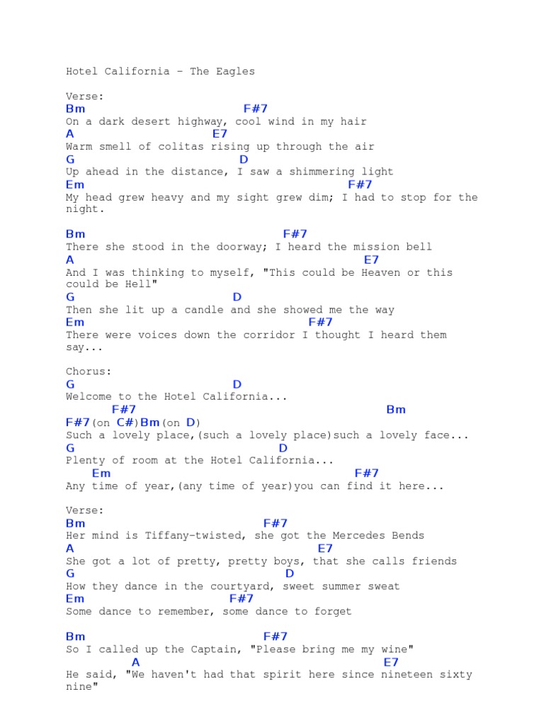 Hotel California | PDF | Art | Poetry