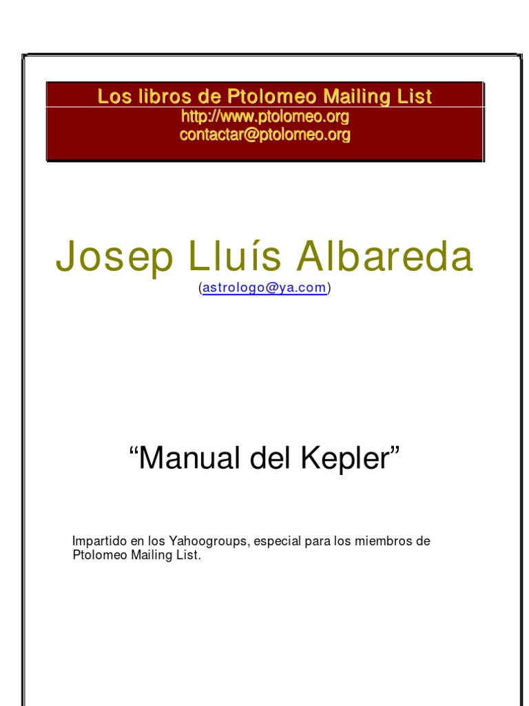 Manual Kepler 4 | PDF
