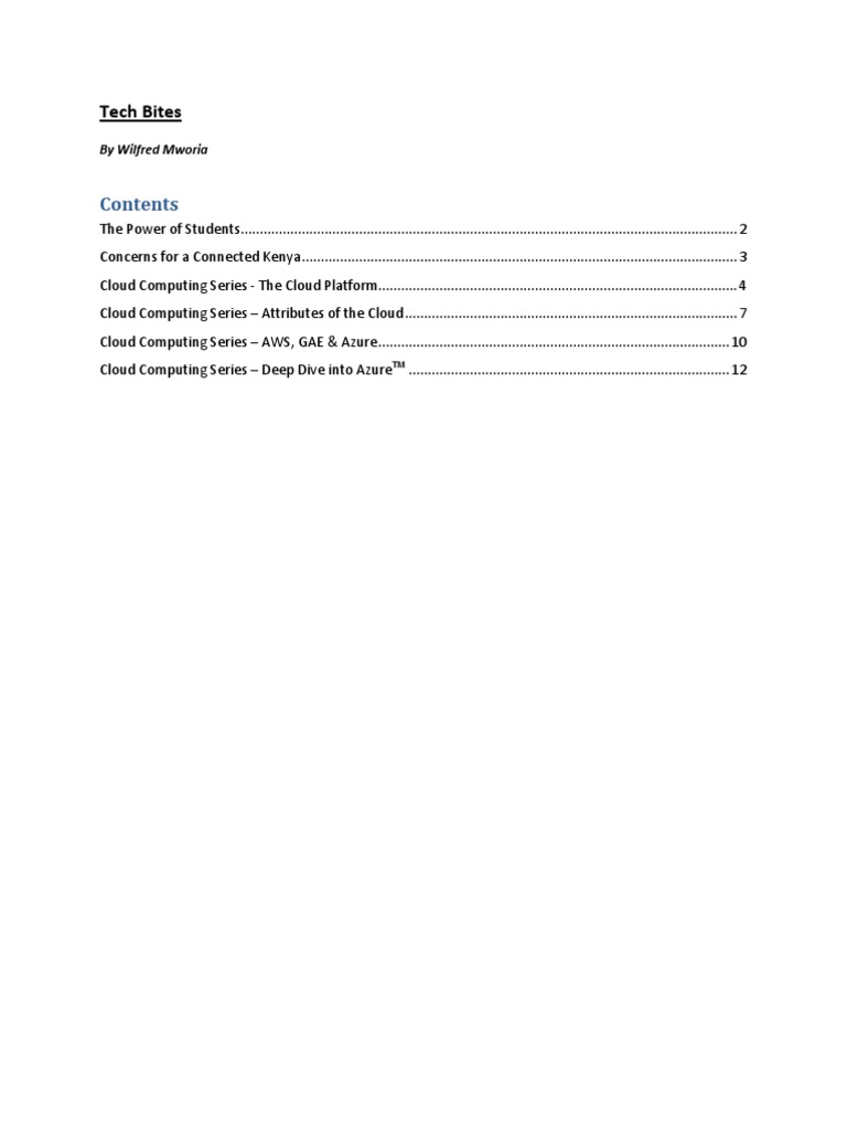 Tech Bites: by Wilfred Mworia | PDF | Amazon Web Services | Cloud Computing