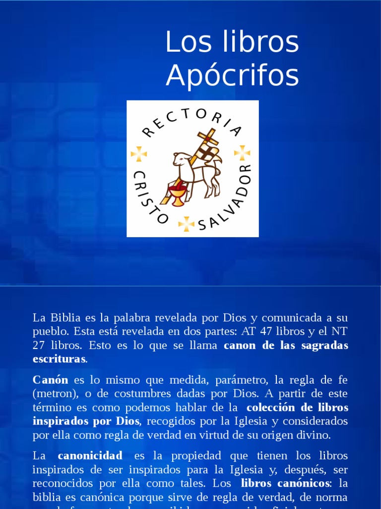 Libros Apócrifos y Deuterocanónicos | PDF | Religión y espiritualidad