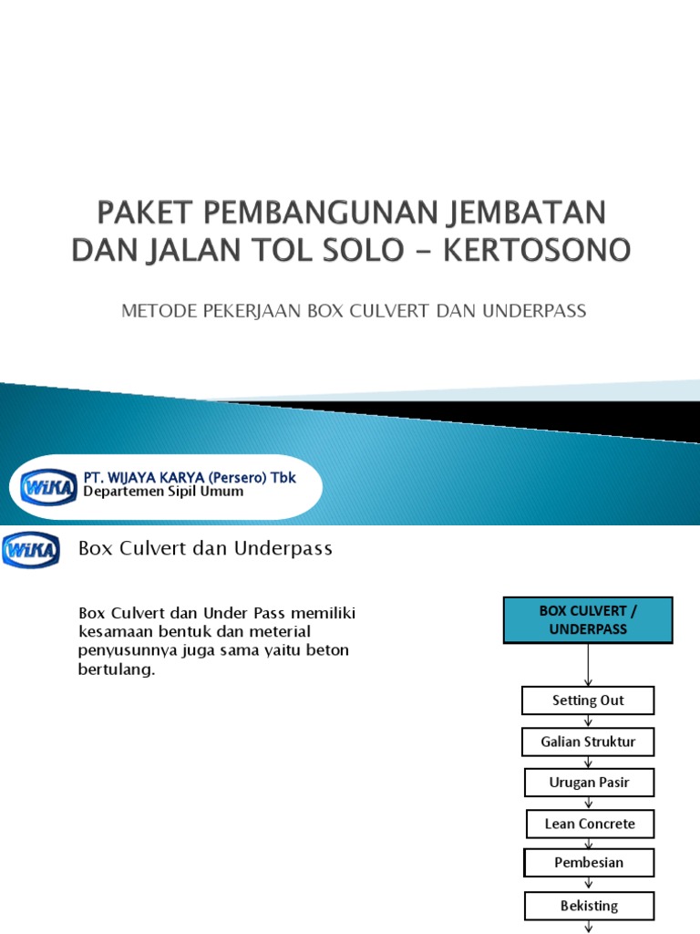 Metode Pekerjaan Box Culvert dan Underpass | PDF | Teknologi & Rekayasa