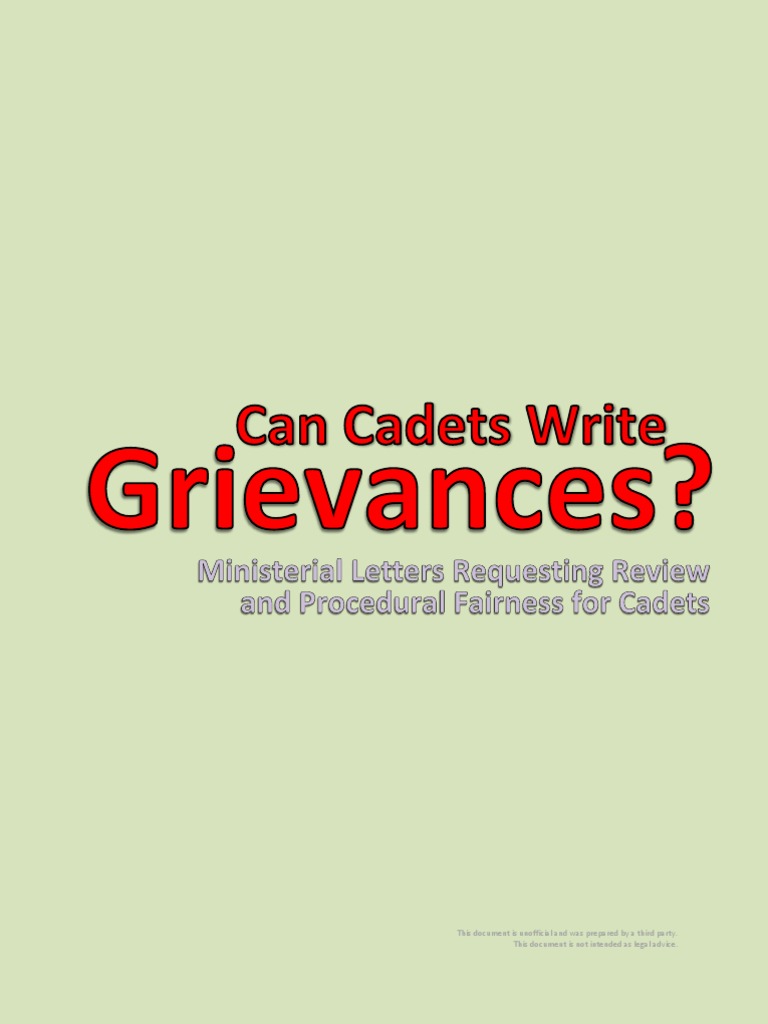 Can Cadets Write Grievances? | PDF | Alternative Dispute Resolution | Cadet