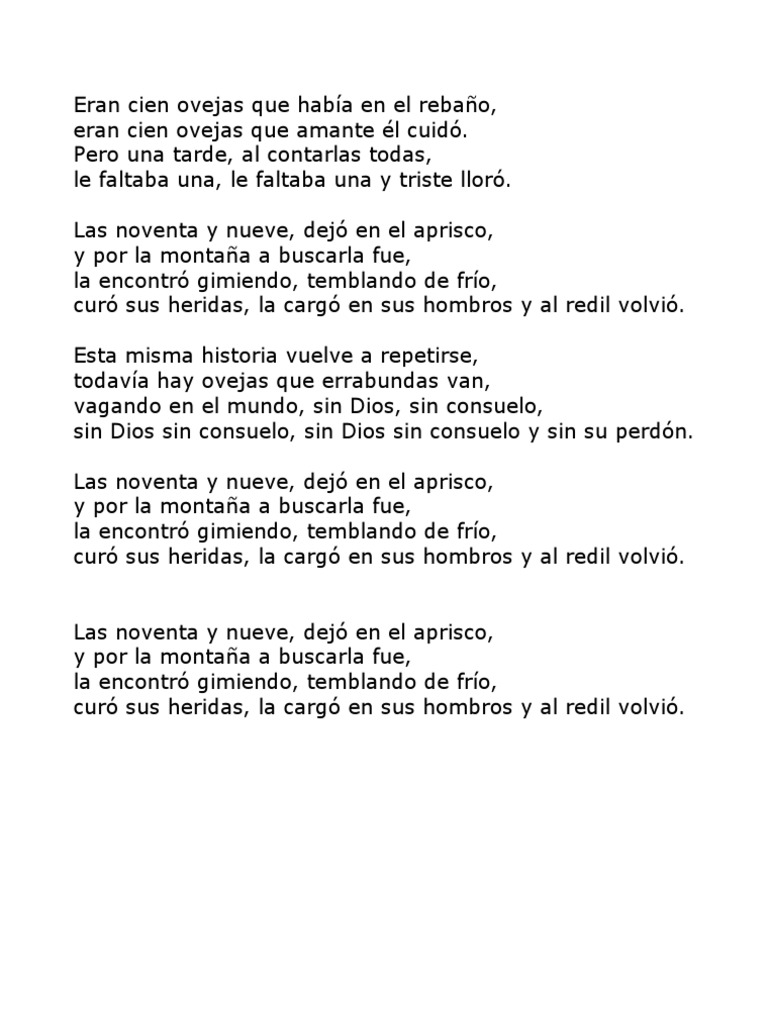 Eran Cien Ovejas CANTO | PDF