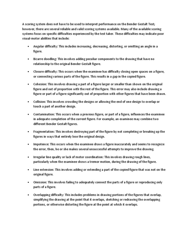 Bender Gestalt Examples