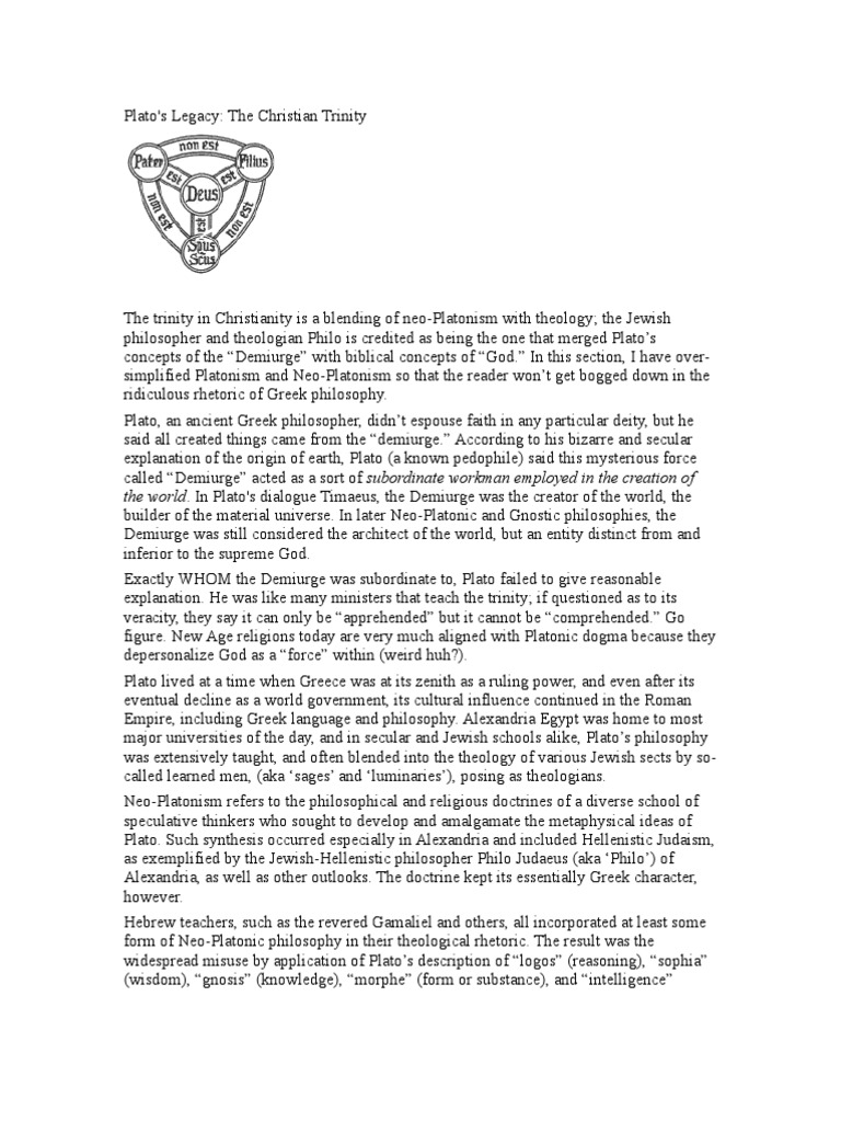 Plato's Legacy: The Christian Trinity | PDF | Neoplatonism | Nous