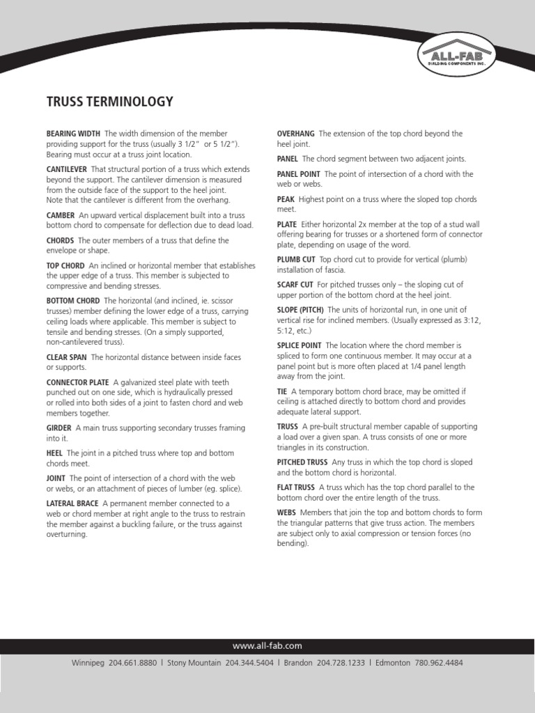 Truss Terminology PDF | Download Free PDF | Truss | Components