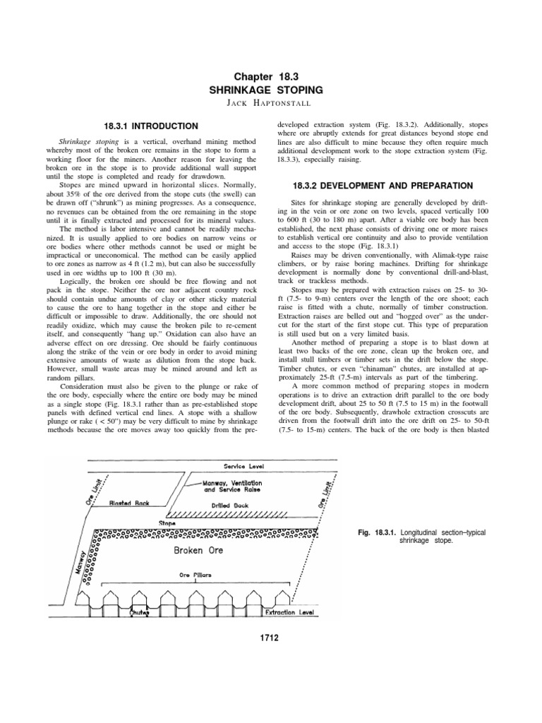 Shrinkage Stoping | PDF | Science & Mathematics | Technology & Engineering