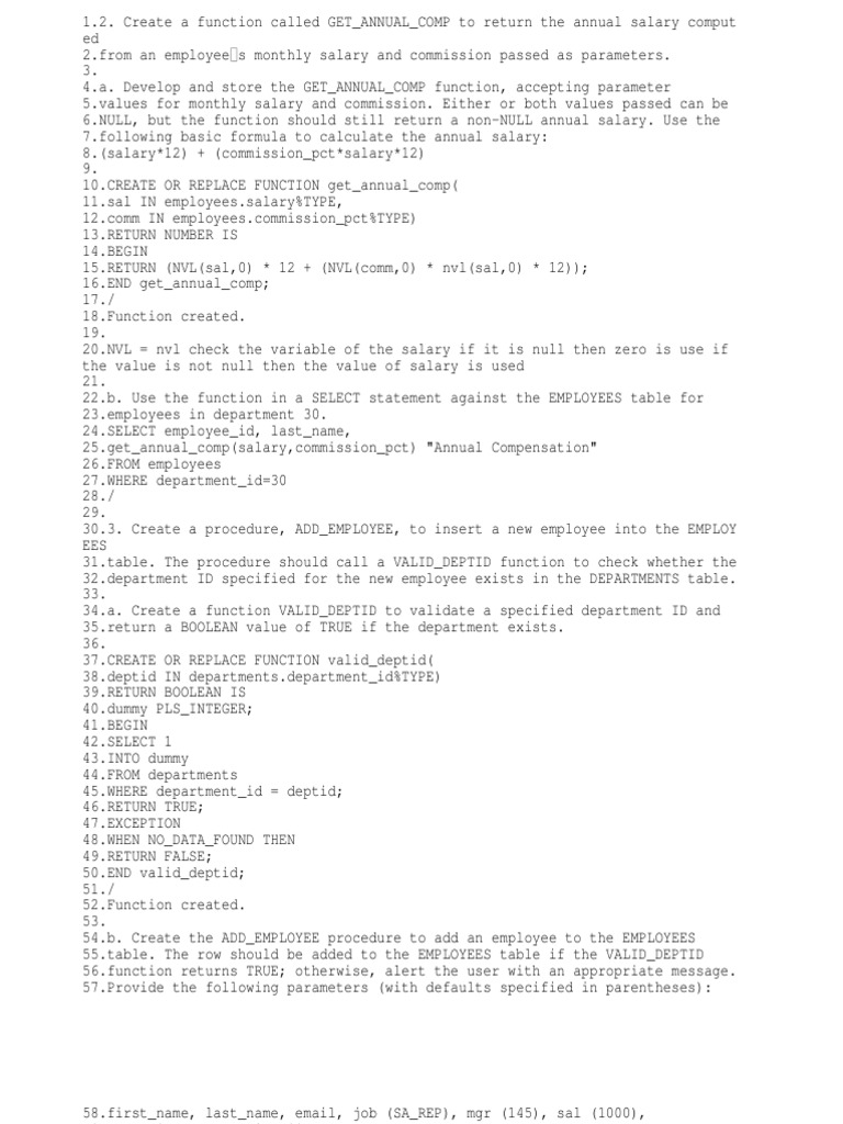 Oracle Function | PDF | Pl/Sql | Subroutine