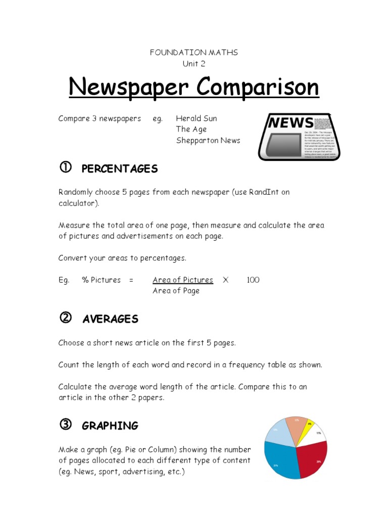 Newspaper Comparison Worksheet | PDF