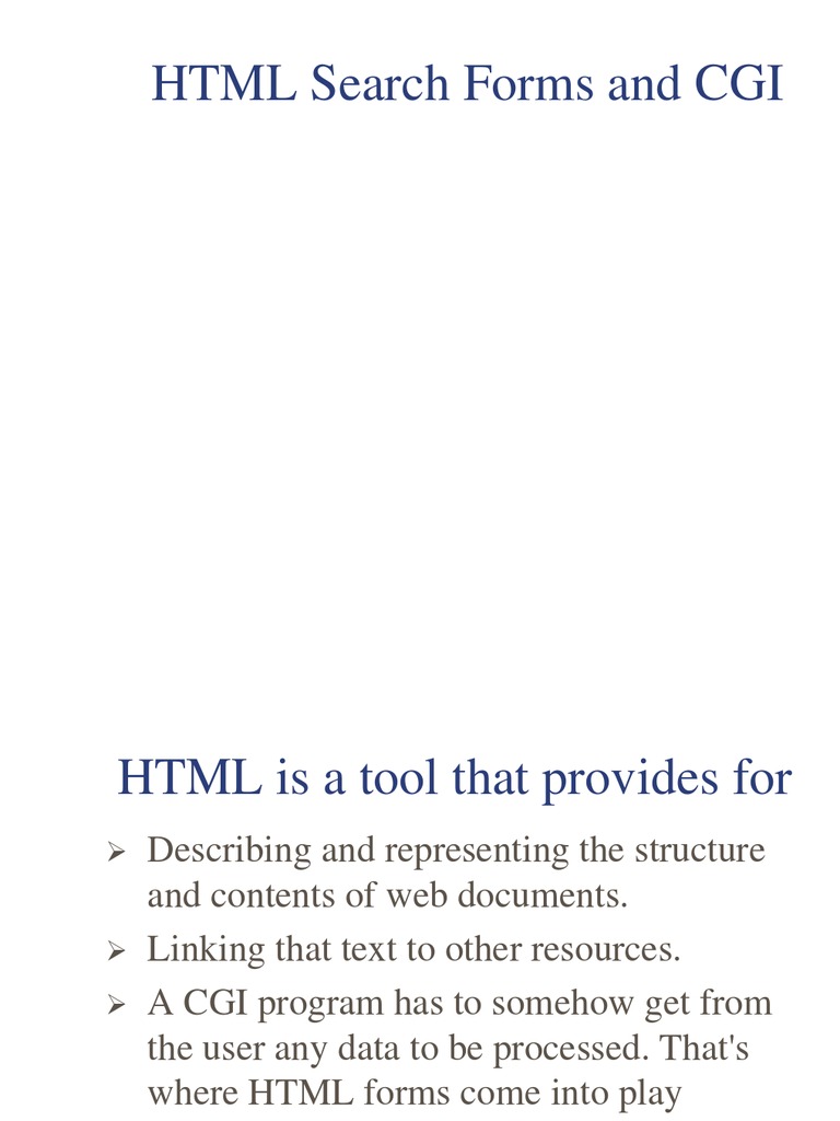 HTML Search Forms and CGI Programs Guide | PDF | Web Server | Internet ...