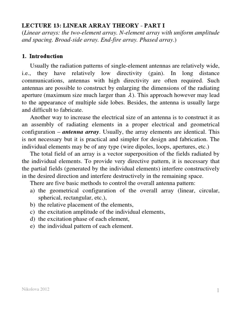 Broadside and Endfire Array Antennas | PDF | Antenna (Radio) | Wireless