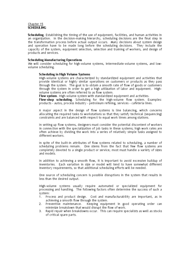 Chapter 15 - Scheduling | PDF | Scheduling (Production Processes ...
