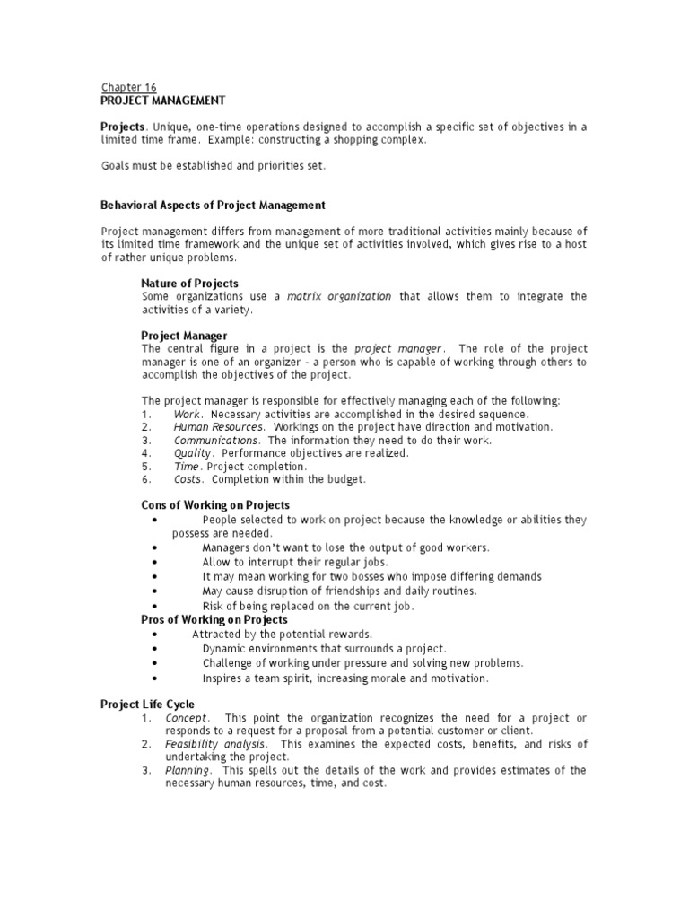 Chapter 16 - Project Management | PDF | Applied Mathematics | Systems ...