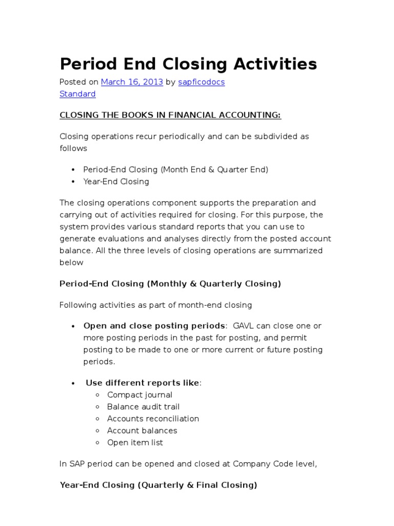 Period End Closing | Debits And Credits | Financial Accounting