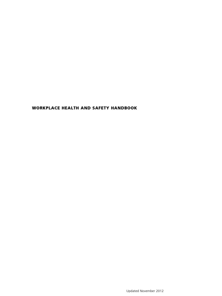 Workplace Health and Safety Handbook: Updated November 2012 | PDF
