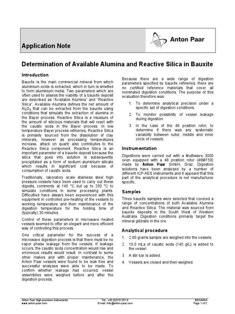 Analisis Reactive Silica | PDF | Aluminium Oxide | Silicon Dioxide