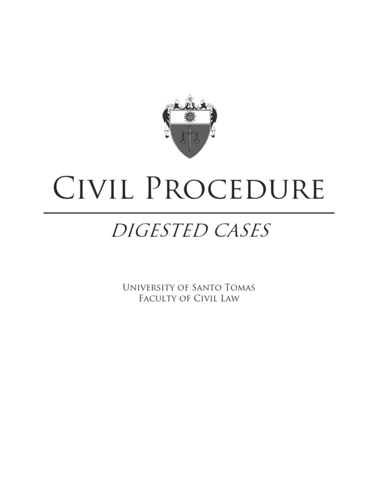 Civil Procedure Digests PDF | PDF | Complaint | Lawsuit