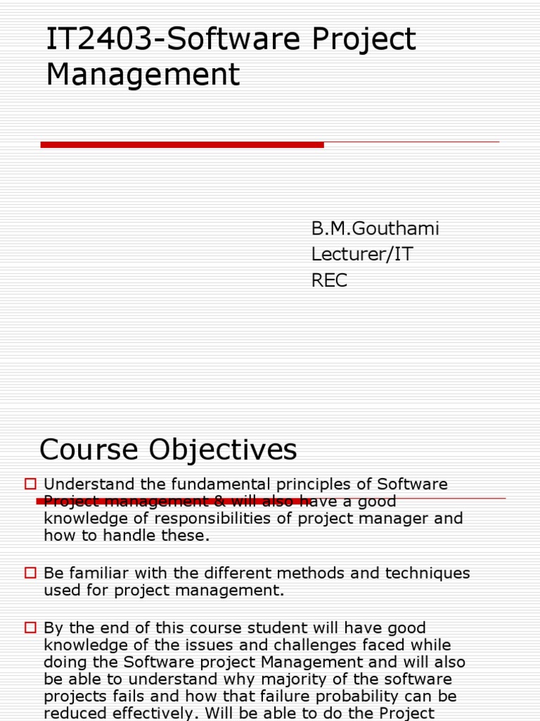 IT2403 Notes SPM Notes | PDF | Project Management | Software Prototyping