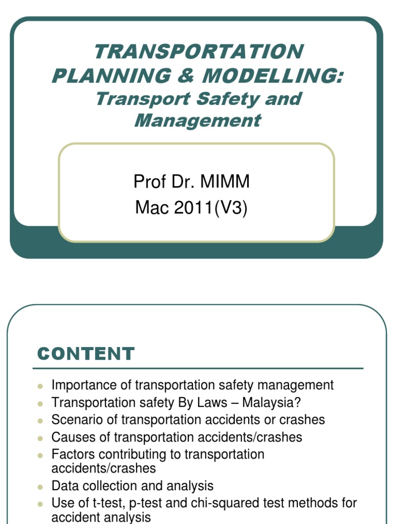 Uthm 10 - Note Lecture Mka 2133 - Transportation Safety and MGT | PDF ...