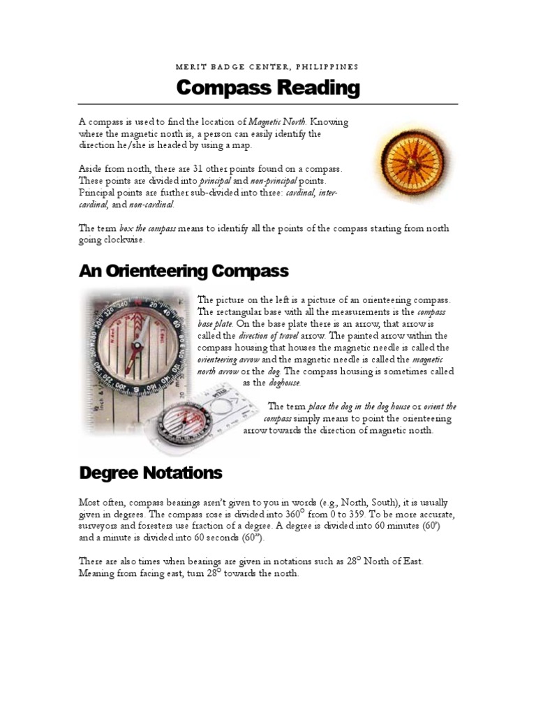 Compass Reading for Scouts | PDF | Compass | Navigation