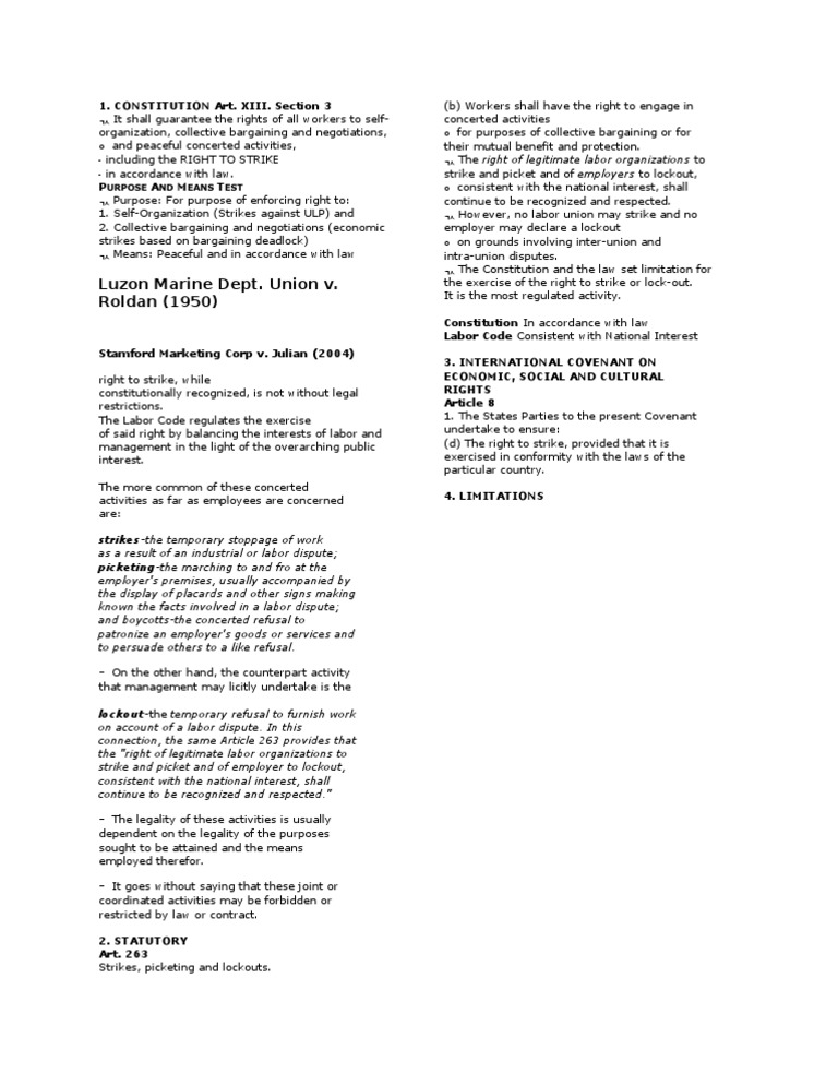 Concerted Activities 1 | PDF | Strike Action | Trade Union