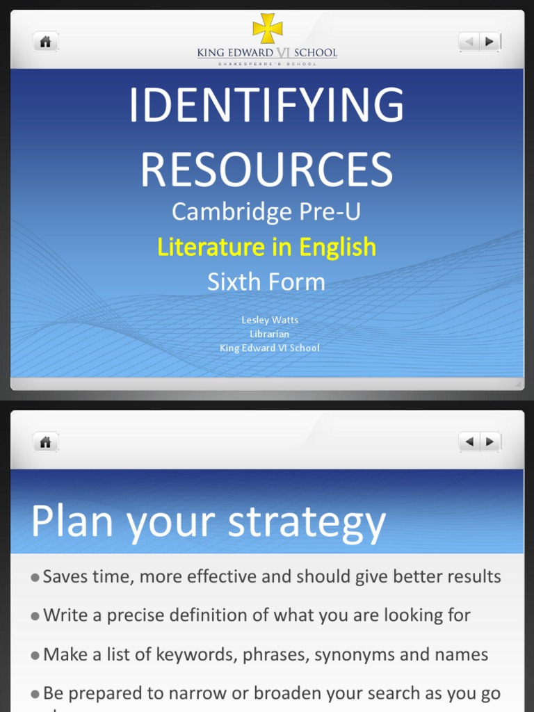 Identifying Resources For Literature | Download Free PDF | Web Search ...