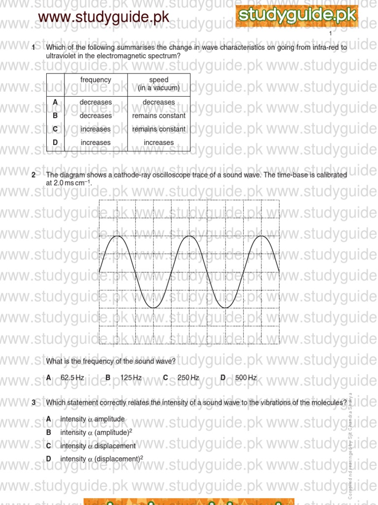 Electromagnetic Spectrum Questions | PDF | Amplitude | Waves
