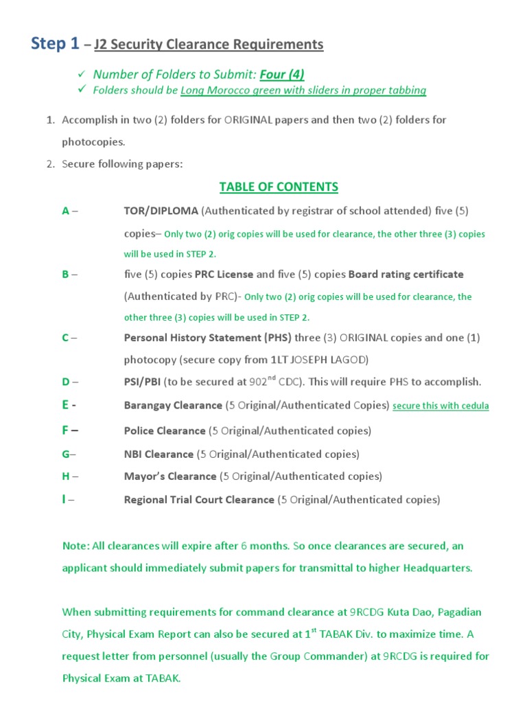 J2 Clearance and Commission Application Guide | PDF | Armed Conflict ...