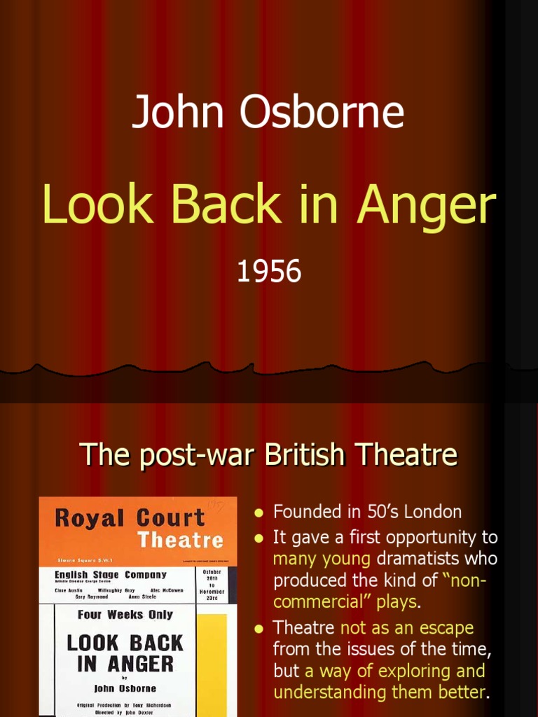 John Osborne: Look Back in Anger | PDF | Theatre