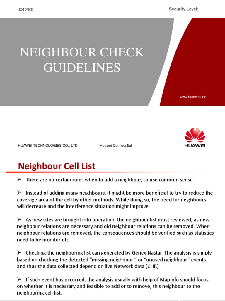 Neighbour Check Guidelines for Huawei | PDF | Data Management ...