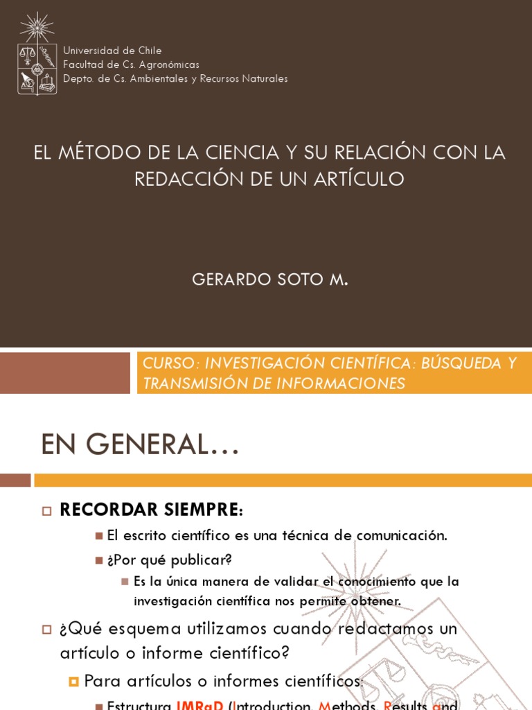 El Metodo de La Ciencia y El Artículo | PDF | Teoría | Science