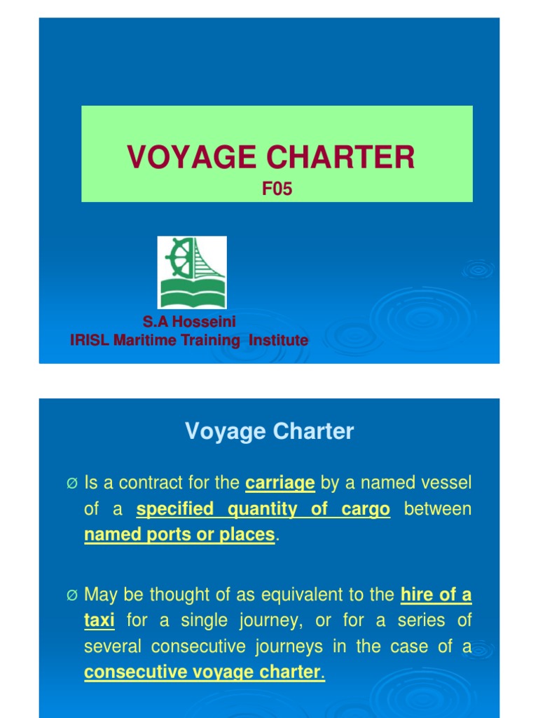 Voyage Charter Party Overview | PDF | Private Law | Water Transport