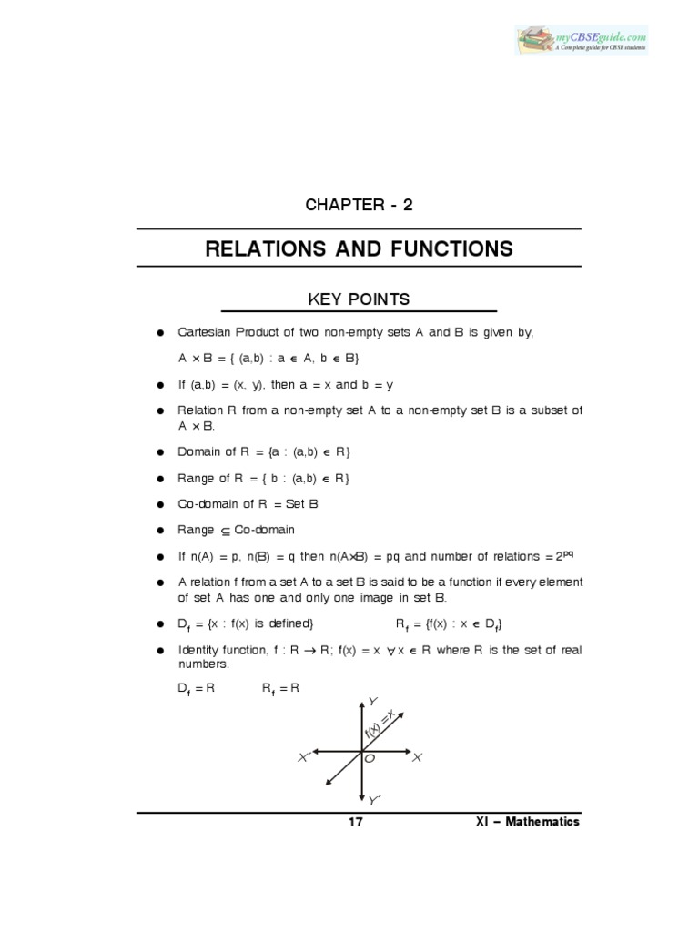 Relations and Functions: Chapter - 2 | PDF | Function (Mathematics ...