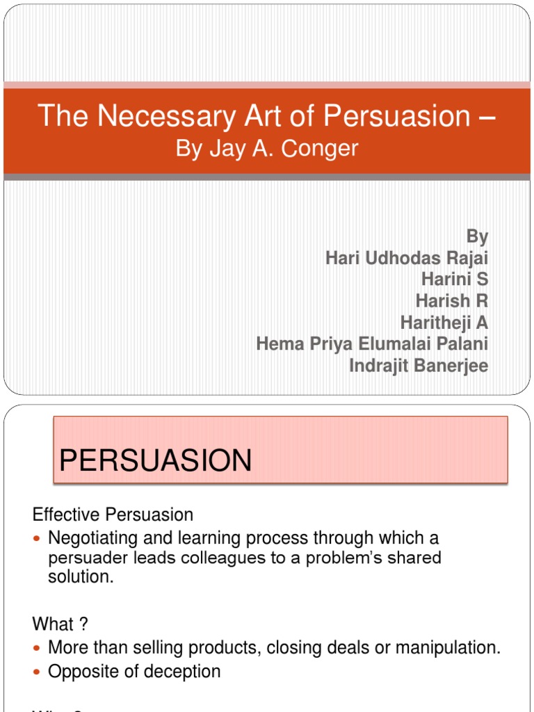 Effective Persuasion Techniques Guide | PDF | Expert | Persuasion