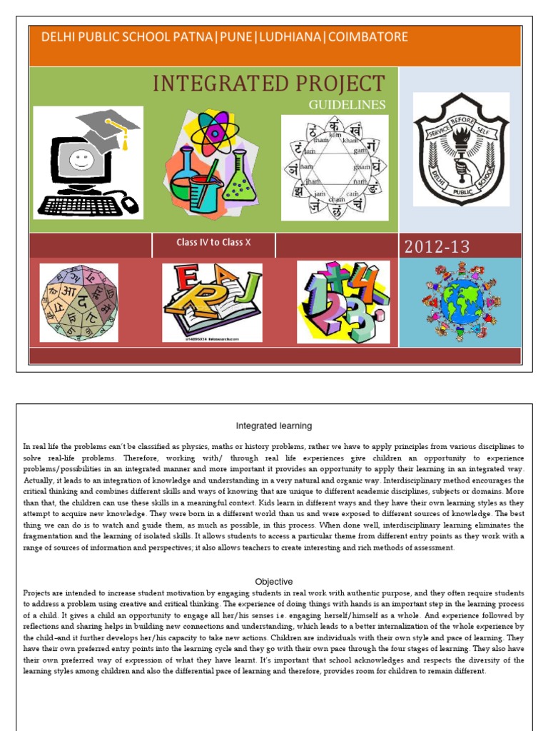 Integrated Project Guidelines 2012 - 13class IV - X (Students) | PDF ...