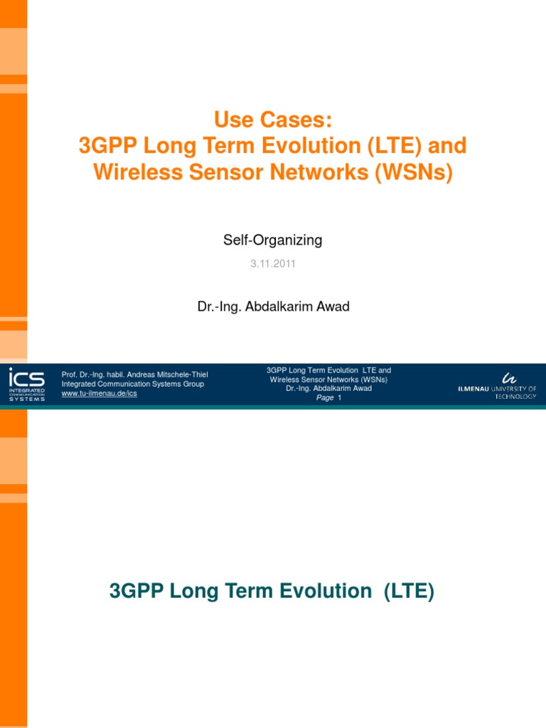 Use Cases: 3Gpp Long Term Evolution (Lte) and Wireless Sensor Networks ...