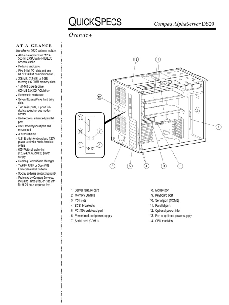Uick Pecs: Compaq Alphaserver Ds20 | PDF | Office Equipment ...