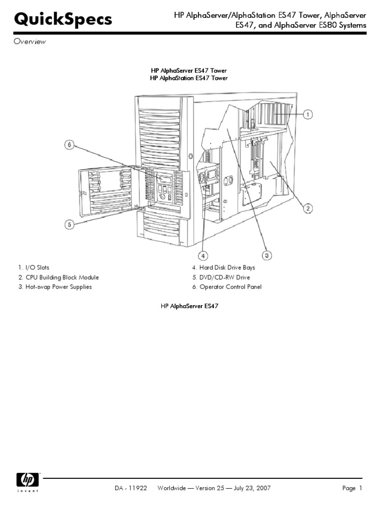 Hp Alphaserver Es47 | Operating System | Central Processing Unit