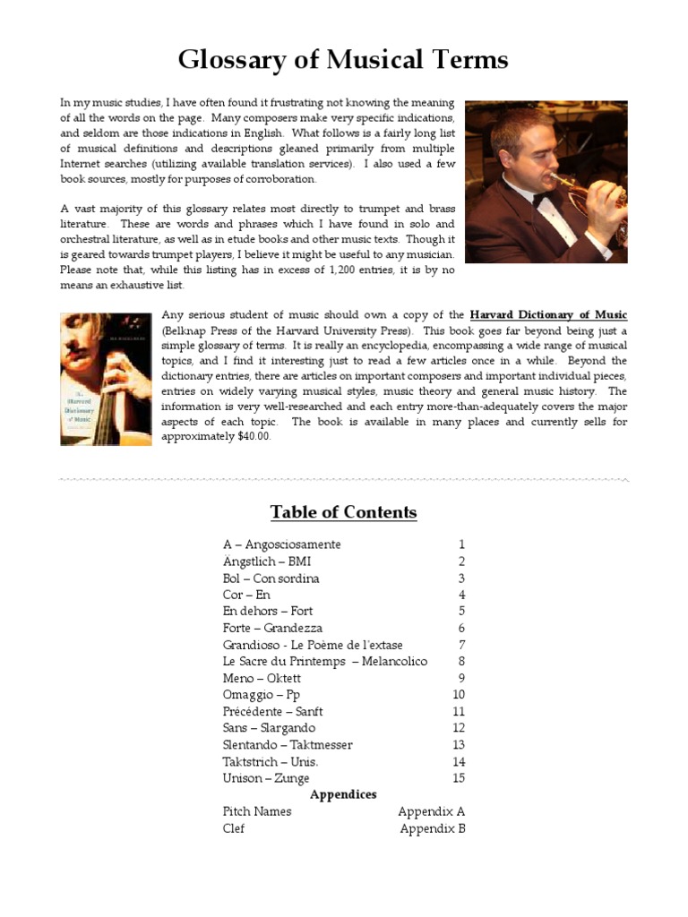 Glossary of Musical Terms | Download Free PDF | Tempo | Sonata