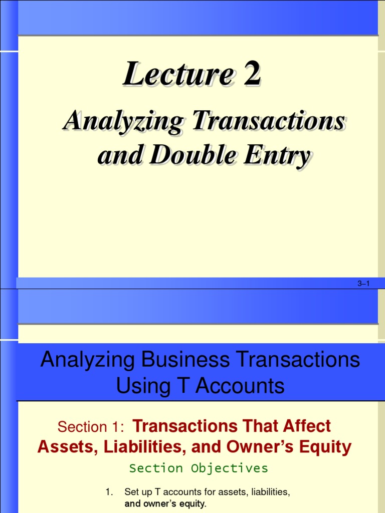 Analyzing Transactions and Double Entry | PDF | Debits And Credits ...