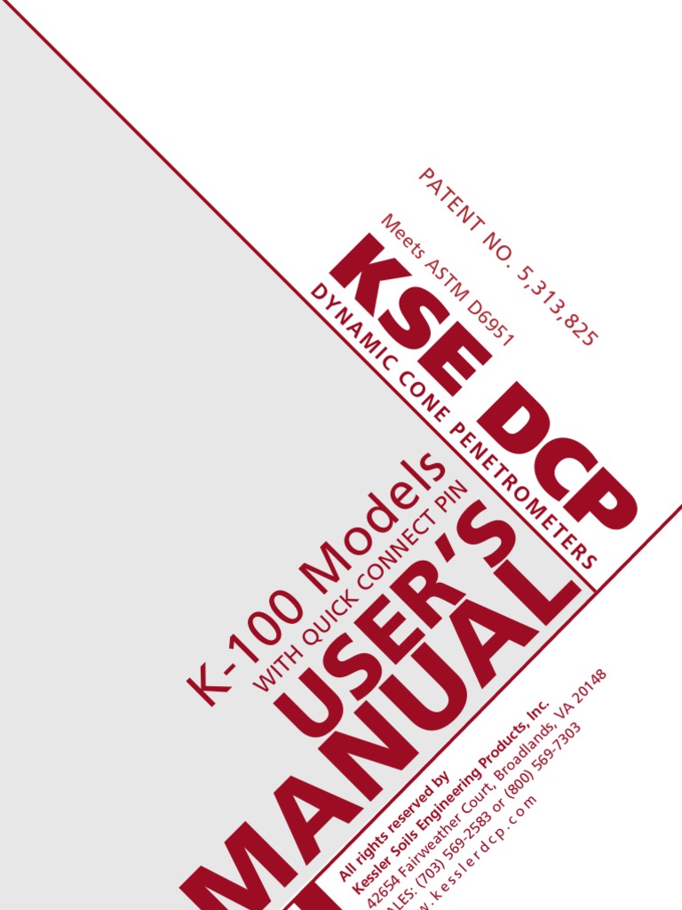 DCP Manual K100 Models OCT2007 | PDF | Road Surface | Soil