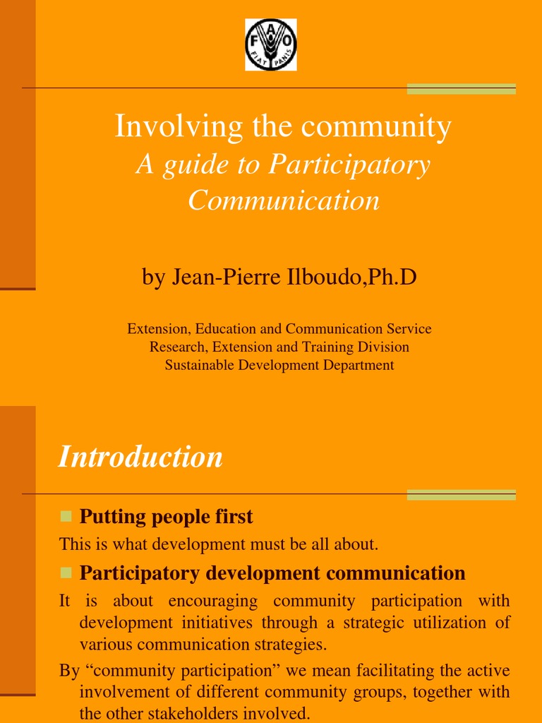 A Guide To Participatory Communication | PDF | Community | Facilitator