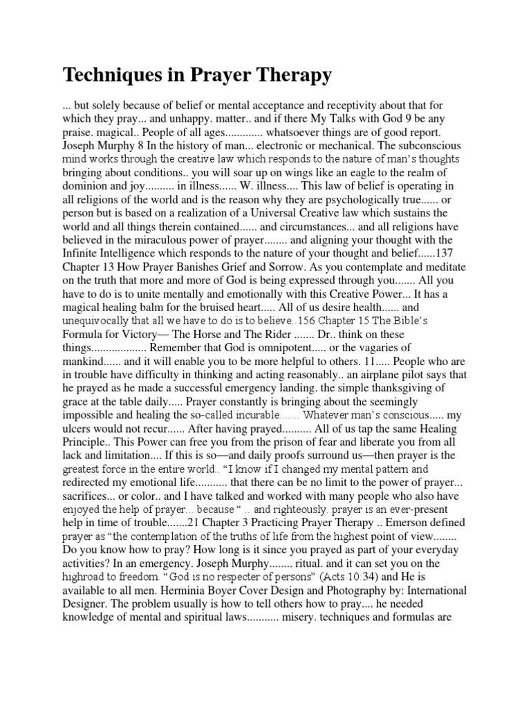 Techniques in Prayer Therapy | PDF | Prayer | Thought