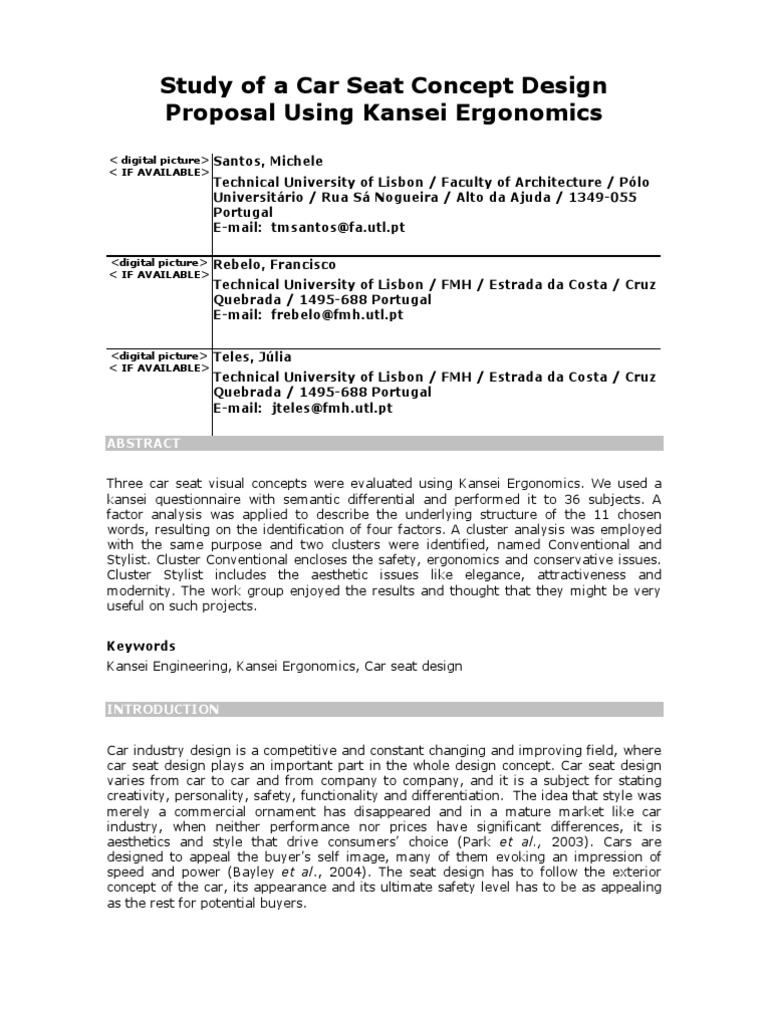 2.study of A Car Seat Concept Design Proposal | PDF | Factor Analysis ...