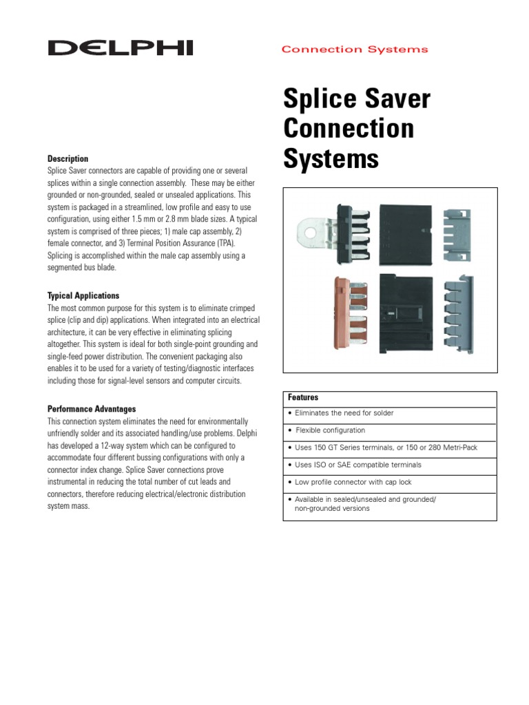 Splice Saver Connection Systems: Description | Download Free PDF ...