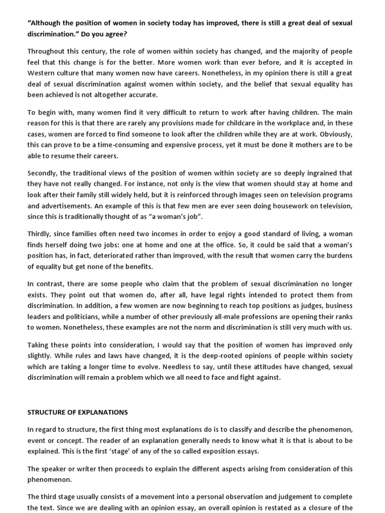 Women's Position Improved But Discrimination Remains | PDF | Gender ...