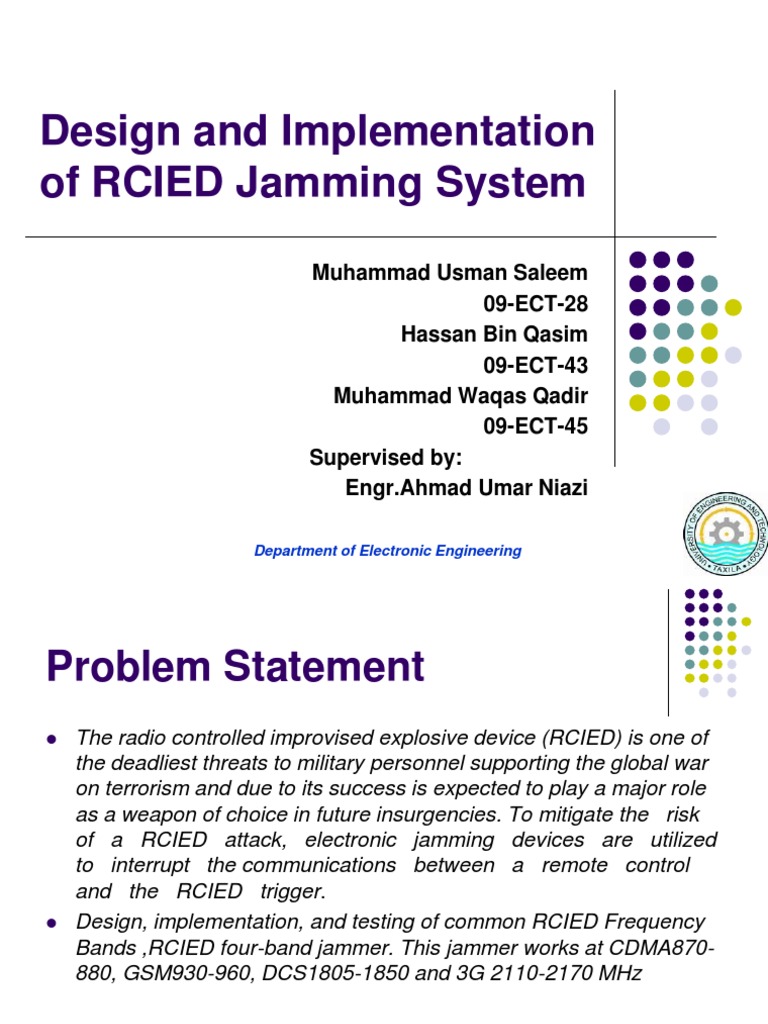 Design and Implementation of RCIED Jamming System | PDF | Improvised ...